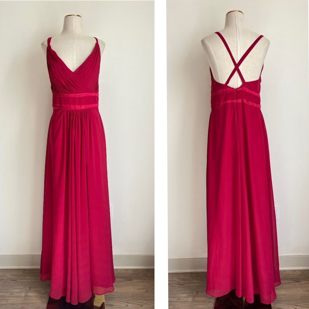 Izilady Cross Back Gown In Burgundy Red Size 6 - Gem